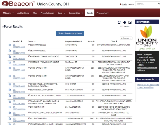 Union County, Ohio - Beacon Property Search Help Page